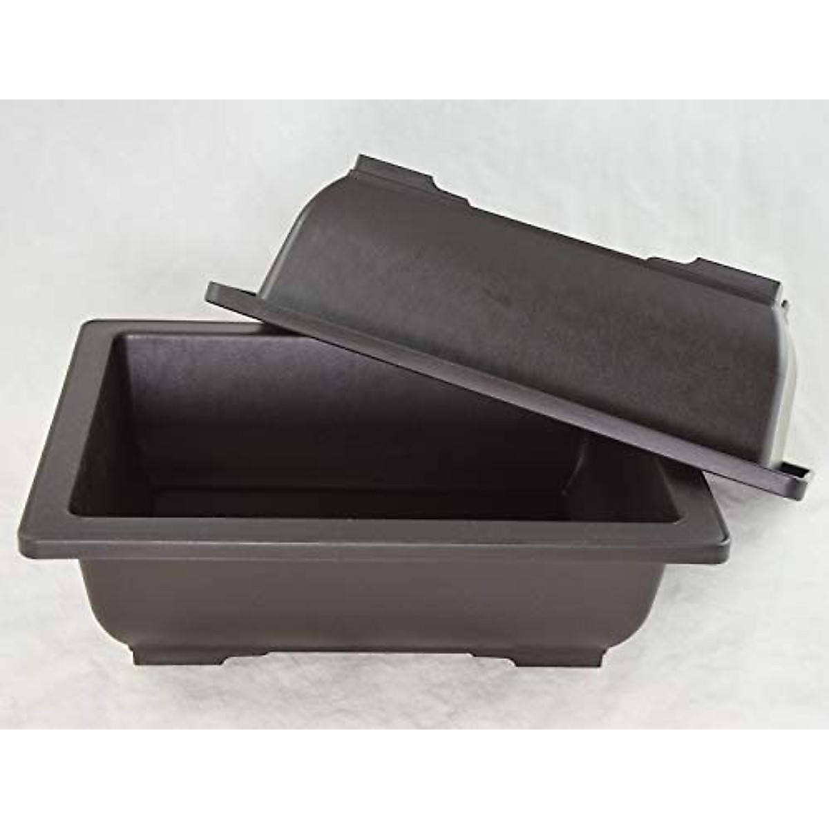 2 Rectangular Plastic Bonsai/Cactus & Succulent Pot 10"x 7.5"x 3" Dark Brown