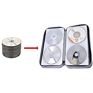 UENTIP 96 Capacity CD Case,CD/DVD Book,Hard Plastic CD Organizer CD Holders Storage Cases(96, Black)