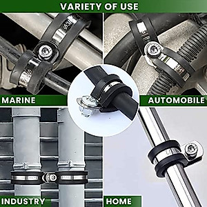 Brexxty 52 PCS Cable Clamps Assortment kit—304 Stainless Steel Wire Clamps of 6 Sizes—1/4" 5/16" 3/8" 1/2" 5/8" 3/4"—To Bundle, Clamp, & Protect Wires, Pipes, & Cables