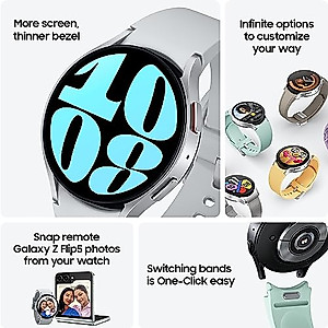 SAMSUNG Galaxy Watch 6 44mm Bluetooth Smartwatch w/ Fitness Tracker, Personalized HR Zones, Advanced Sleep Coaching, Heart Monitor, BIA Sensor, Biggest Screen, US Version, Graphite