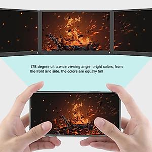 Portable Monitor, IPS Hard Screen HD Touchscreen Monitor Dual Speakers Split Screen Processing HDR Technology 15.6in Screen for Laptop PC Phone(Black)