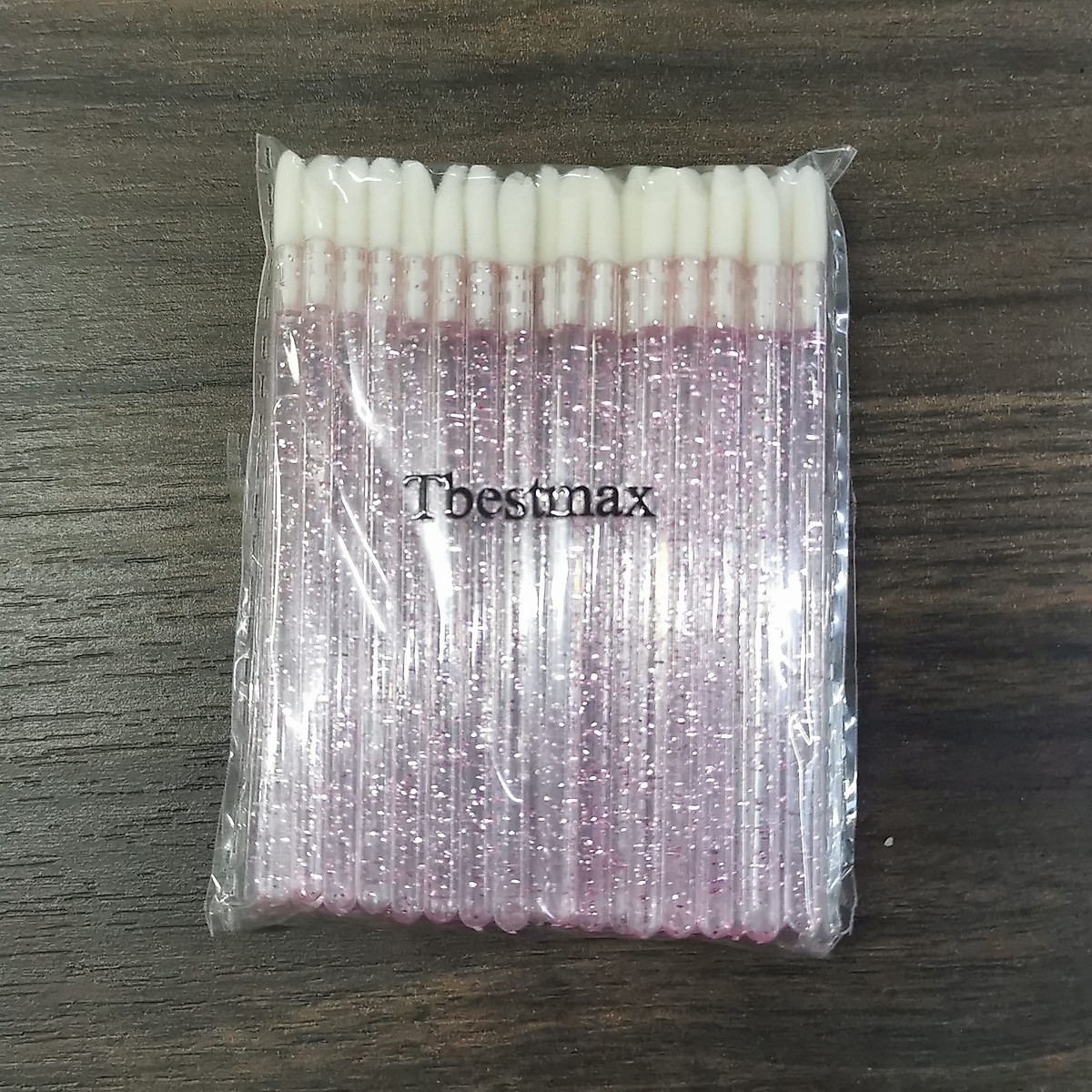 100 Disposable Lip Brushes, Lipstick Applicator, Lip Gloss Wands Pink Tbestmax
