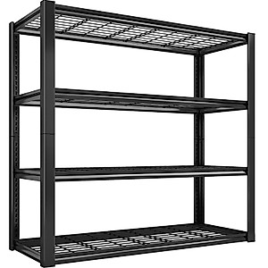 REIBII 40" W Garage Shelving 2240 LBS Storage Shelves Heavy Duty Shelving 4-Tier Adjustable Metal Shelves for Garage Shelves Rack Industrial Utility Shelf for Basement Warehouse,40" W X19.5 D X59.5 H