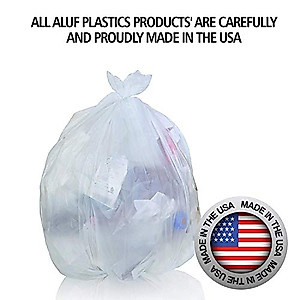 Aluf Plastics 10 Gallon Trash Bags - (COMMERCIAL 1000 PACK) - Source Reduction Series Value High Density 6 MICRON gauge - Intended for Home, Office, Bathroom, Paper, Styrofoam