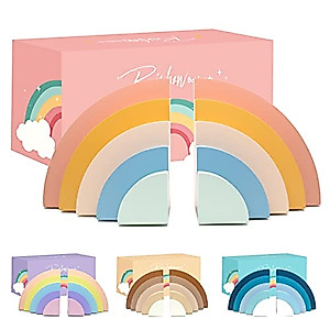 Decorably Rainbow Bookends for Kids, Book Ends Kids, Book Ends for Kids Rooms, Kids Book Ends to Hold Books Kids, Nursery Bookends Teacher, Kids Bookends for Shelves, Baby Bookends for Kids Room