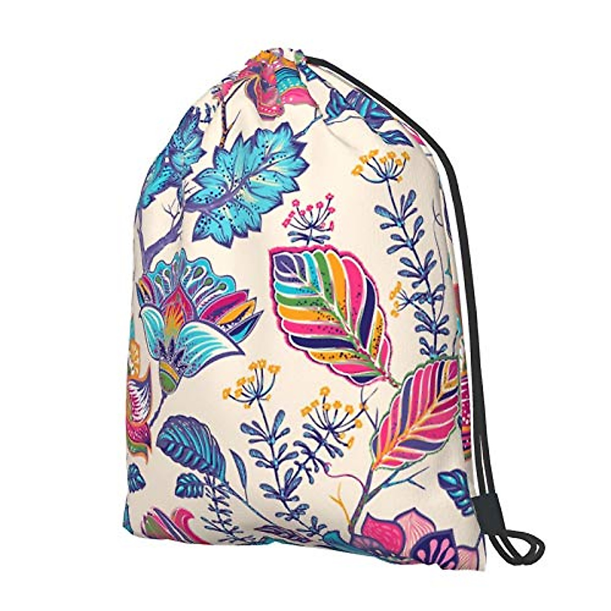 OVPSZFYO Flower Gym Drawstring Backpack Floral String Bag for Women Folding Waterproof for Yoga Shopping Sports Beach Swimming Workout Travel