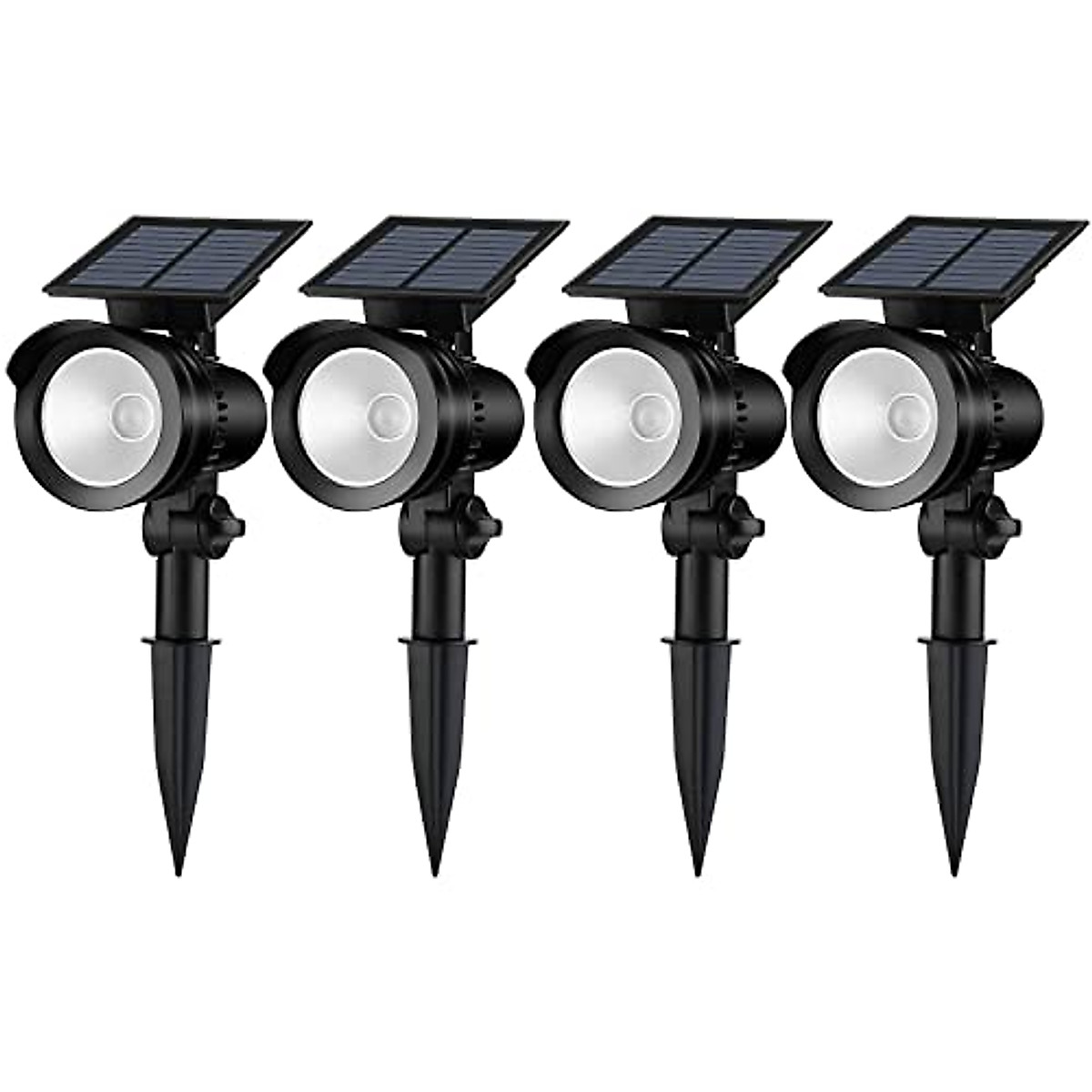 Brightown Solar Spot Lights Outdoor - Waterproof Solar Garden Lights, 360°Adjustable Solar Lights, Auto On/Off Solar Powered Landscape Spotlights for Garden Backyard, Pack of 4