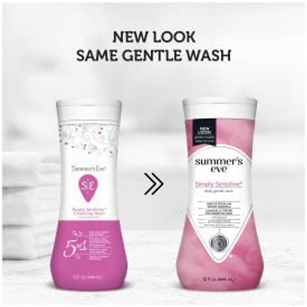 Summer's Eve 5 in 1 Simply Sensitive Cleansing Wash for Sensitive Skin, 15.0 FL OZ - 2 Pack