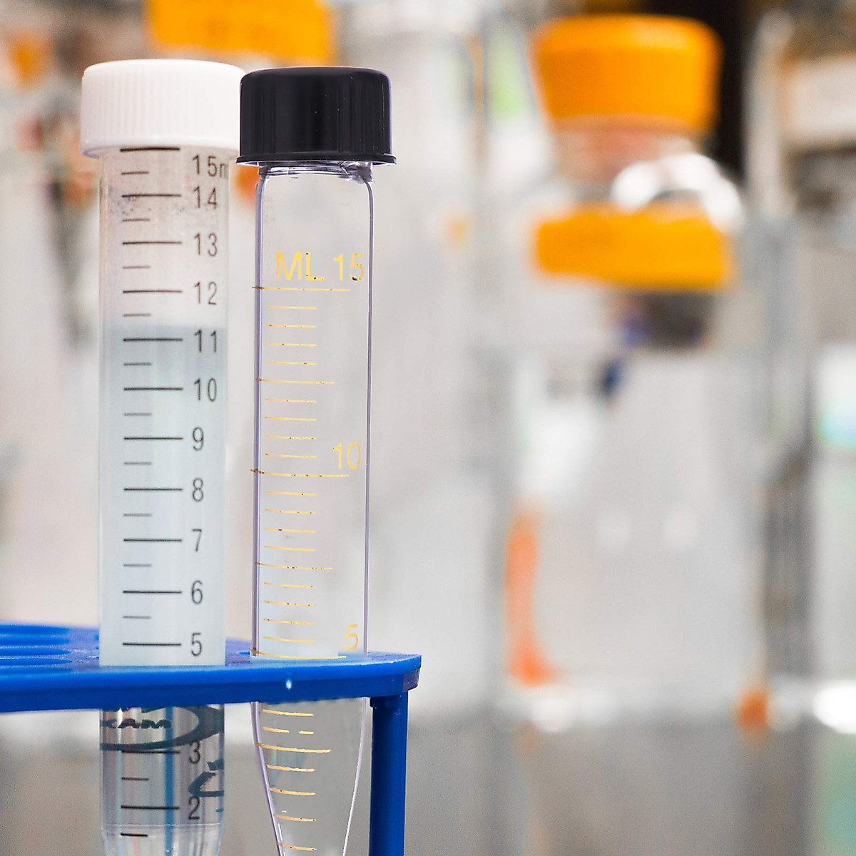 ULTECHNOVO 10pcs Conical Centrifuge Tubes 15ml Glass Test Tubes with Screw Cap for Laboratory Non - pyrogenic DNase/RNase - Free Human DNA - Free