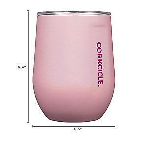 Corkcicle Stemless Insulated Wine Glass Tumbler, Cotton Candy, 12 oz – Stainless Steel Stemless Wine Glass Keeps Beverages Cold for 6 Hours, Hot for 3 Hours – Non-Slip, Easy-Grip Insulated Cup