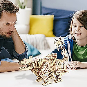 3D Wooden Puzzles for Kids - Mechanical Puzzles Gifts for Boys Ages 12-14, Adults and Teens 140 Pieces - Robot Dog Assembly Size 9.64” x 4.72” x 7.48”