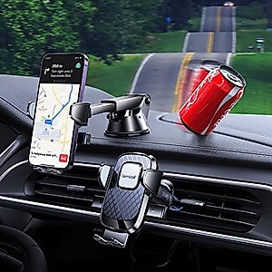 Lamicall Phone Mount for Car, [One Touch Auto Clamping] Car Cell Phone Holder Mount Dashboard Windshield Vent for iPhone 14 13 12 Pro Max, Samsung Galaxy S22 All Phones