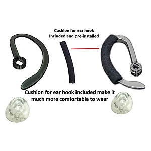 3X Same Size Replacement Earbuds Ear Tips + Ear Hook Loops + Foam Spare Fit Kit for Plantronics CS540 Savi W440 W740 W745 WH500 EarLoops EarHook Ear Bud Sleeve Part (Mixed L/M/S)