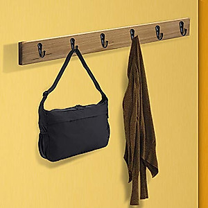 36 Pieces Coat Hooks Wall Mounted Robe Hook Single Coat Hanger No Scratch and 72Pieces Screws Black (Black)