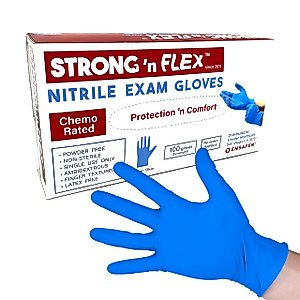 STRONG 'n FLEX 4.5-mil Disposable Blue Nitrile Gloves – Extra Durable & Comfortable, Food Safe, Ideal for Cleaning & All Household Needs – 100pcs - XL
