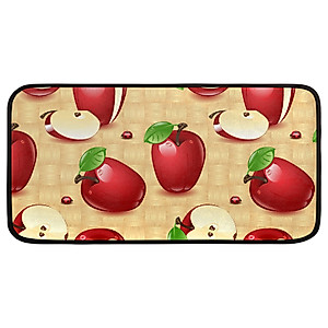 Apples Kitchen Rugs and Mats Super Absorbent Kitchen Carpet Non-Skid Comfort Floor Rugs Washable Mat for Floor Home Office Sink Living Room Laundry Decor 39x20 in