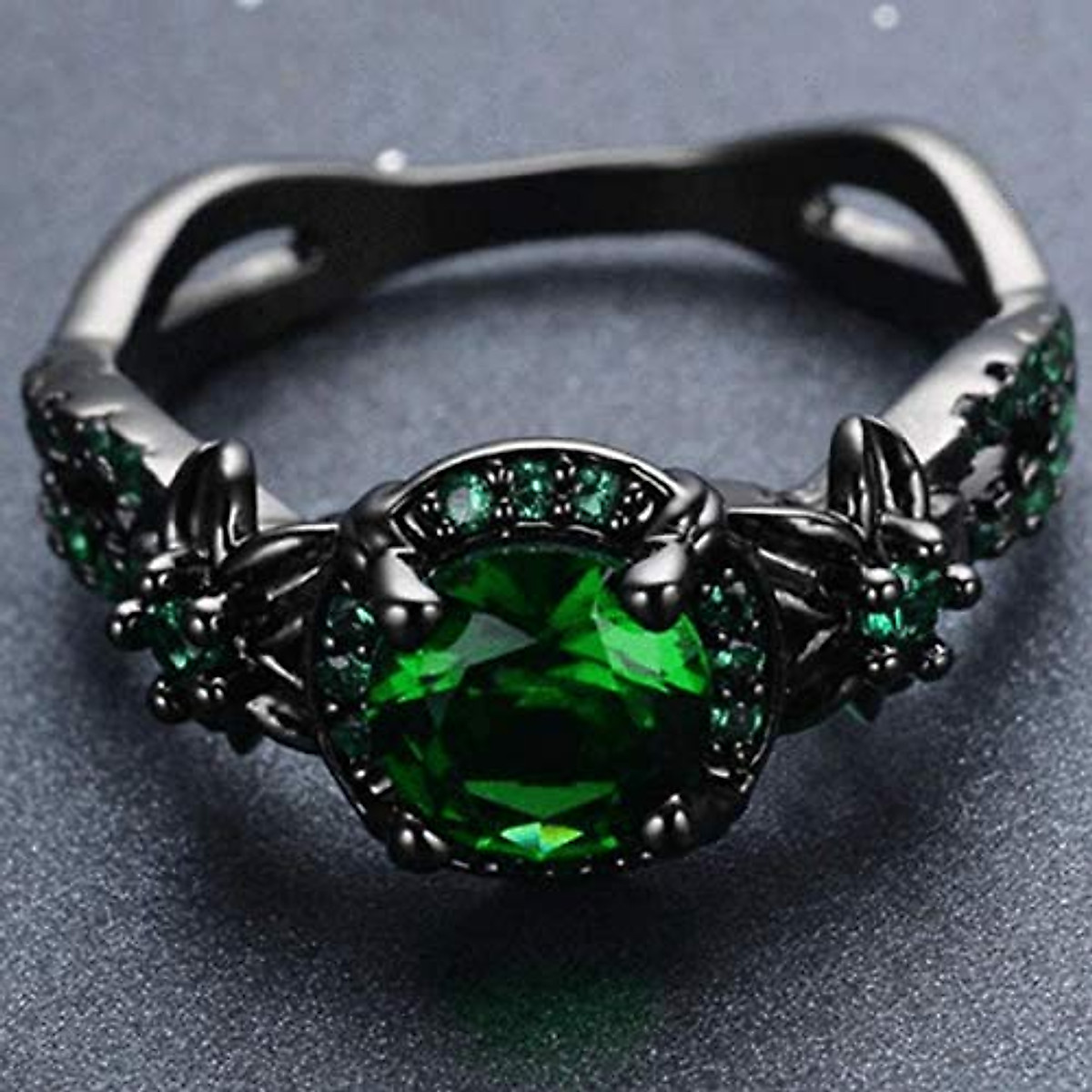 The Needed Necklace Black Gold Simulated Emerald Ring (10)