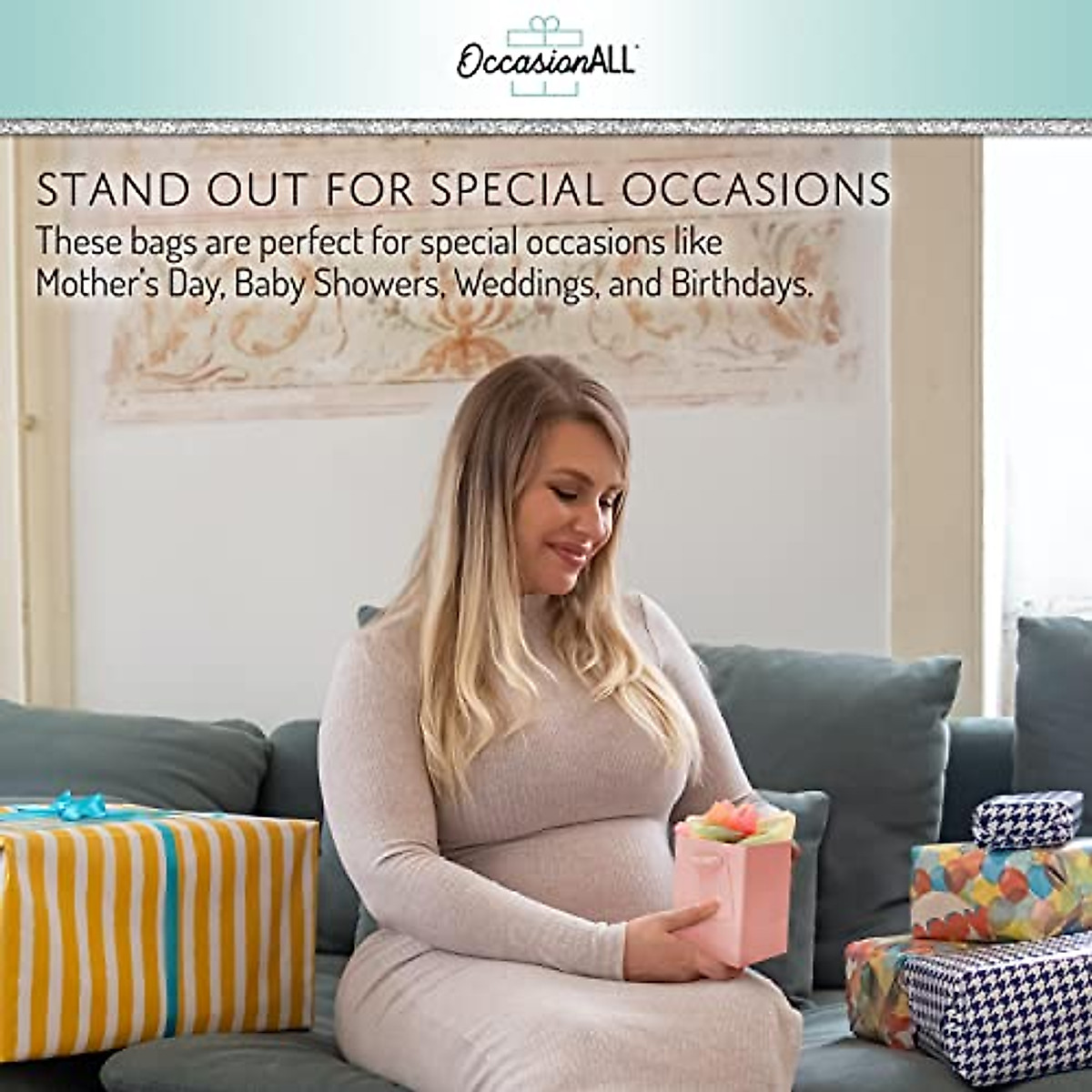 Pink Gift Bags - 12 Pack Mini Gift Bags with Handles, Extra Small Blush Paper Gift Wrap Totes for Bridal & Bachelorette Party Favors, Wedding Gifts, Girls Birthday Goodie Treat Bags, Bulk - 4x2.75x4.5