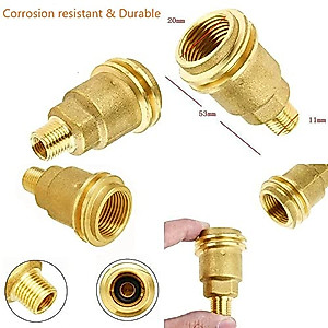 ANPTGHT QCC1 Nut Propane Gas Fitting Adapter with 1/4 NPT Male Threaded Propane Tank Adapter Quick Connect Fittings - Solid Brass QCC1 Propane Hose Adapter fits Camping