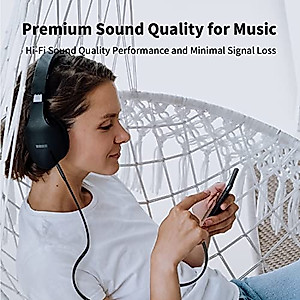 Aux Cord for iPhone,[Apple MFi Certified] Lightning to 3.5mm AUX Cable for Car Stereo, Headphone, Auxiliary Cable Compatible with iPhone 14 13 12 11 XS XR X 8 7 6 Nylon Braid Black 3.3FT