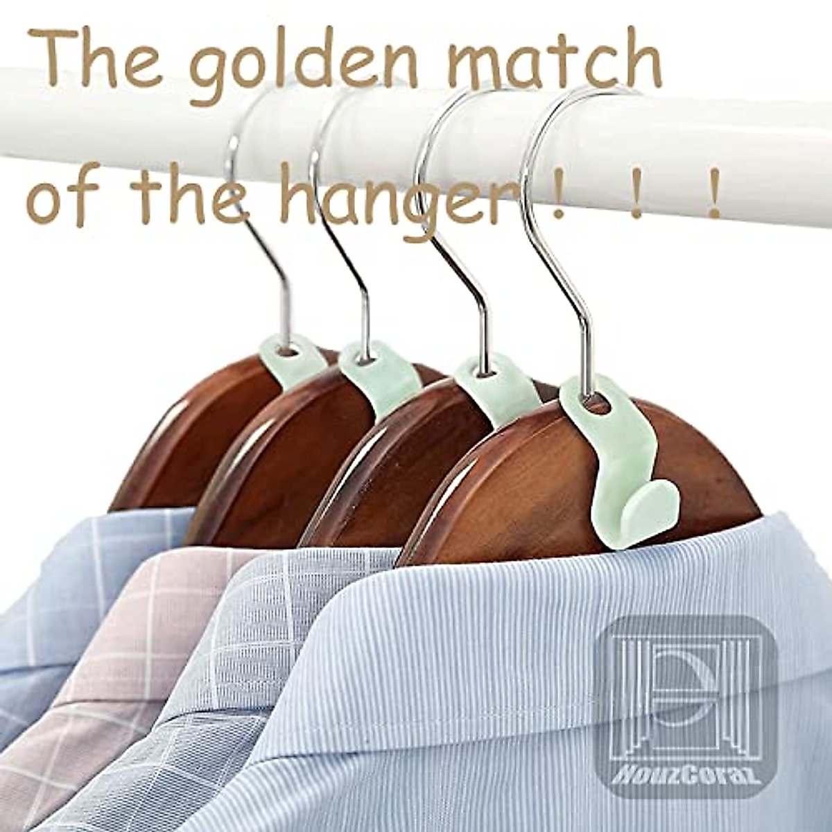 Clothes Hanger Connector Hooks, 50PCS Cascading Clothes Hangers for Heavy Duty Space Saving Cascading Connection Hooks for Clothes Closet（Green）