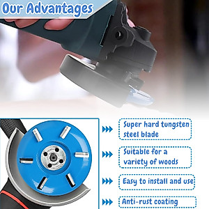 Wood Carving Disc, 6 Teeth Stump Grinder, Tungsten Steel Angle Grinder Stump Grinder Teeth, Arc Blade and Flat Blade Optional (9cm Diameter 1.6cm Thickness 1.5cm Tooth Length)