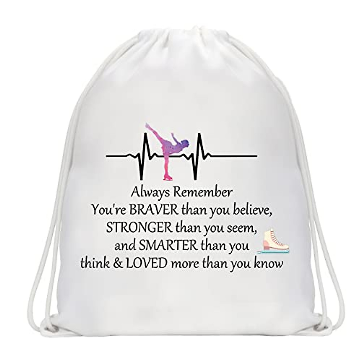 Ice Skating Gifts Skating Cosmetic Bag Figure Skating Gifts Makeup Bag Skate Lover Gift for Women Ice Skater Gifts Zipper Pouch Travel Bag Zipper Storage Organizer (Skating Drawstring Backpack Bag)