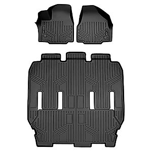 MAXLINER 3 Row Liner Set Black Compatible with 2017-2021 Chrysler Pacifica 7 or 8 Passenger Model (No Hybrid Models) and 2021 Voyager