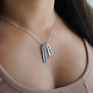AJ's Collection Personalized Necklace Open Triple Name Sterling Silver (16)