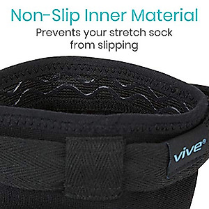Vive Plantar Fasciitis Stretch Sock - Non Slip Calf Night Relief for Heel, High Arch Pain - Achilles Tendonitis Therapy Foot Support Sleeve Stretcher - Compression Sleeve - Men, Women (L/XL)