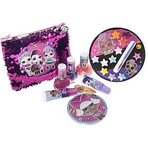 Townley Girl L.O.L Surprise Ultimate Makeover Set with over 20 Pieces, Including Lip Gloss, Nail Polish, Press-On Nails, Nail Stickers and Reversible Sequin Bag, Ages 5+