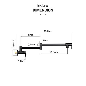 Indare Pot Filler, Pot Filler Faucet Wall Mount, Brass Pot Filler Folding faucets, Kitchen Pot Filler Faucet with Double Joint Swing Arms