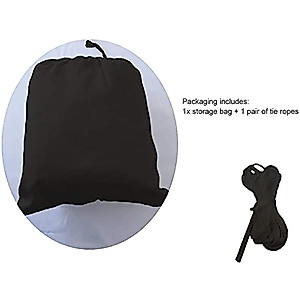 Xuanmuque Double Sized Boho Macrame Black Hammock with Elegant Tassels and Fishtail Knitting 485Lbs Includes Tie Ropes and Black Drawstring Bag for Women