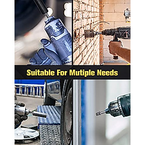 BOEN Impact Grade Socket Adapter Set, 6-PCS Drill Bit Adapter with Bit Holder, Sizes 1/4", 3/8", 1/2", 1/4-Inch SAE Hex Shank, Cr-V, for Cordless Drill & Screwdriver, Power Drill & Driver