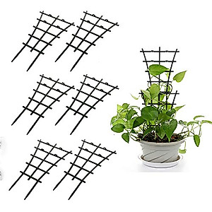 GWOKWAI 6Pcs Plant Climbing Trellis Supports, DIY Garden Mini Superimposed Potted Plant Support Plastic Pot Plant Stem Support Wire for Indoor Outdoor Vines Flower Vegetable
