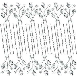 12 Pieces Bridal Hair Pins for Wedding Party Vintage Bridal Wedding Hair Pins Pearl Crystal Hair Accessory for Bride Bridesmaids Flower Girls