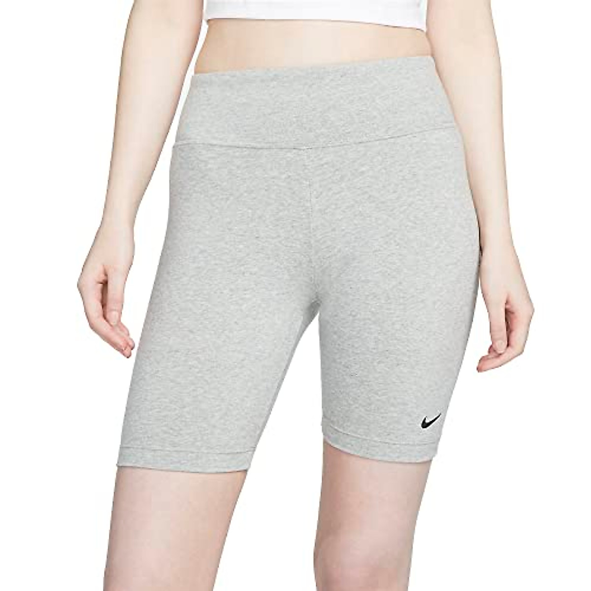 Nike Sportswear Leg-A-See Women's Bike Shorts (as1, Alpha, m, Regular, Regular, Dark Grey Heather/Black)