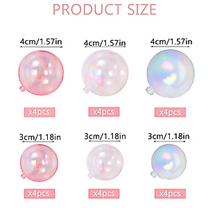 24 PCS Balls Cake Toppers Bubble Mini Balloon Topper Pearl Insert Cupcake DIY Decoration for Wedding Anniversary Graduation Birthday Party Baby Shower