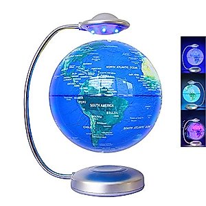 Floating Globe, 3D Rotation with Led Magnetic Levitation Globe, Floating World Map for Learning and Education, Home Desk Decoration, Creative Gift Decoration