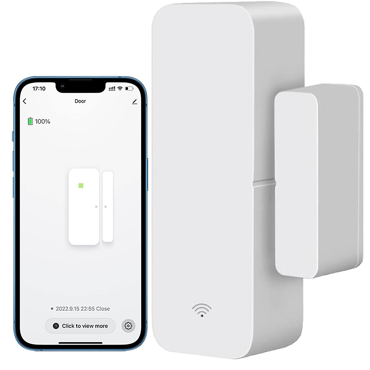 WiFi Door Sensor, Tuya Smart Door Window Sensor, Smart Window Sensor Real-time Alarm Compatible with Alexa Google Assistant,Home Security Door Open Contact Sensor for Business Burglar Alert (1 Pack)