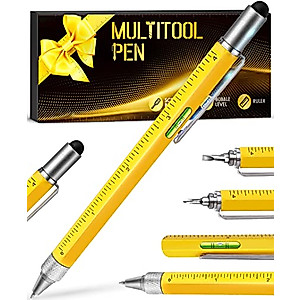 Gifts for Men Multitool Pen - Valentines Day Gifts for Him Husband Cool Tool Gadget for Husband Unique Birthday Gifts for Men Who Have Everything Pocket Multi Tool Stocking Stuffers for Men Woodworker