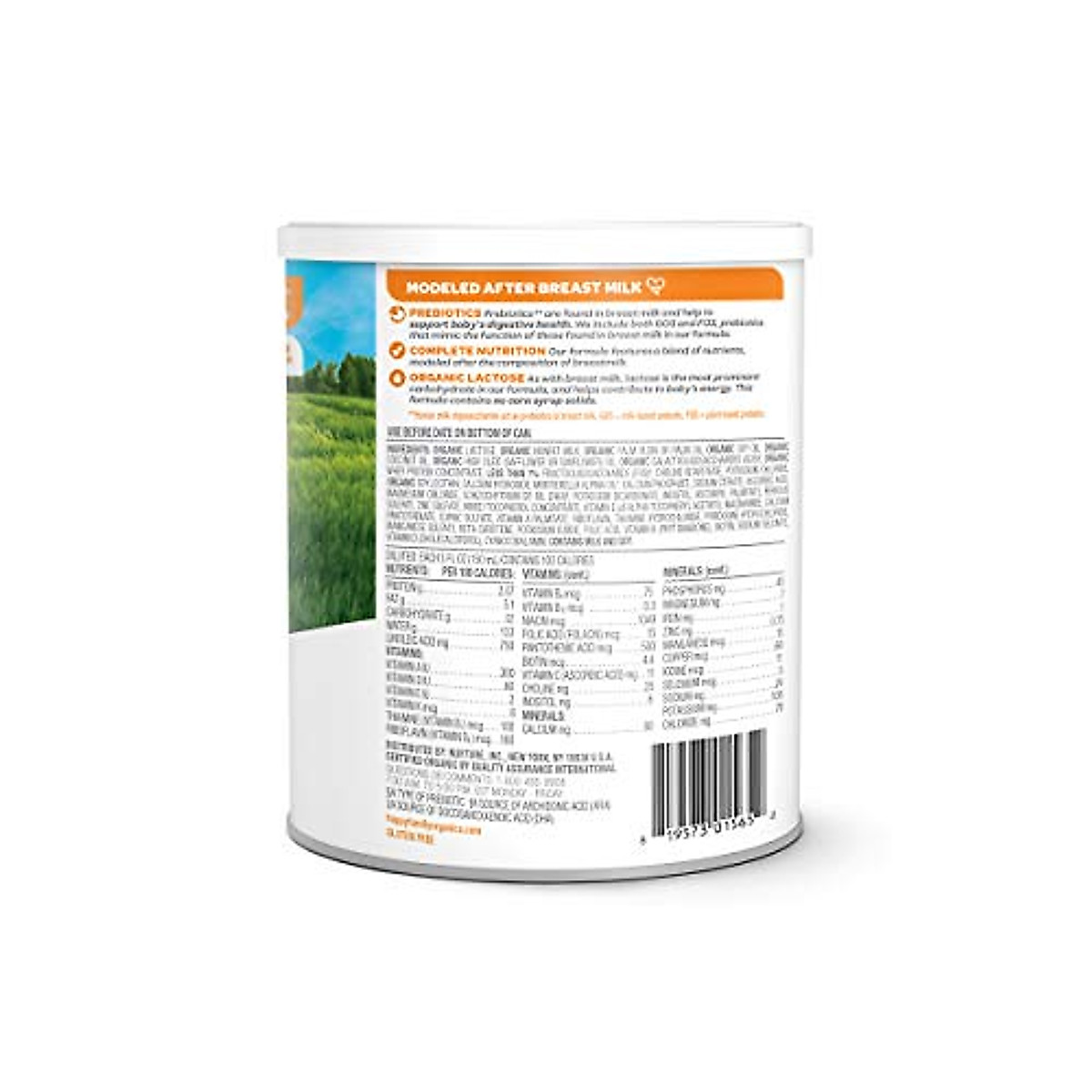 Happy Baby Organics Infant Formula, Milk Based Powder with Iron, Stage 1, 12 Ounce (Pack of 6) - Packaging May Vary