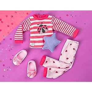 Glitter Girls - Ladybug Shimmer Pajama Top & Pant Regular Outfit - 14-inch Doll Clothes & Accessories Toys, 36 months to 144 months