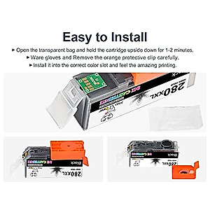 Miss Deer Compatible 280 PGBK Ink Cartridge, Replacement for Canon 280XXL PGI-280XXL PGI280 for Canon Pixma TR7520 TR8520 TS6120 TS6220 TS8120 TS8220 TS9120 TS9520 TS9521C TS702 (2 x Large Black)