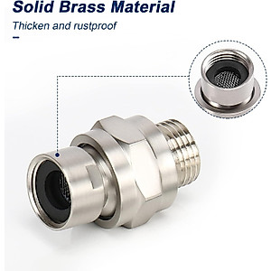 NearMoon Shower Head Swivel Ball Adapter - Solid Brass Shower Connector Ball Joint Adjustable Universal Shower Arm Extension Component (Brushed Nickel)