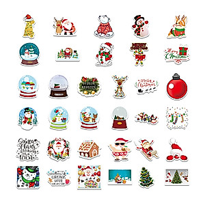 Guer Christmas Stickers 103PCS Santa Snowflake Merry Christmas Decorations for Teens Cute Decals for Scrapbooking Envelope Snowboard Water Bottle Laptop Gloves