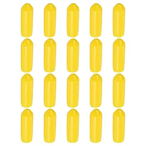uxcell 100Pcs Rubber End Caps, 4.5mm/0.18" ID Rubber End Caps, PVC Caps Rubber Screw for Bolts Screw Caps Thread Protectors Tube Screw Bolt, Yellow