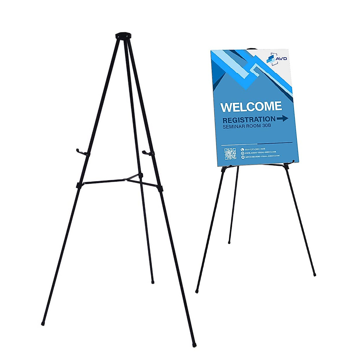 Lightweight Aluminum Telescoping Display Easel, 70 Inches, Black
