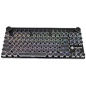 MK11 RGB Mechanical Keyboard Wireless/Wired Multi-Device Gaming Keyboard-Blue Switch-RGB LED Backlit-87 Keys for PC/Mac/iPad/iPhone/Smartphone/Laptop (Black)