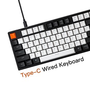 Keychron C1 Mac Layout Wired Mechanical Keyboard, Gateron G Pro Red Switch, Tenkeyless 87 Keys ABS keycaps Computer Keyboard for Windows PC Laptop, White Backlight, USB-C Type-C Cable